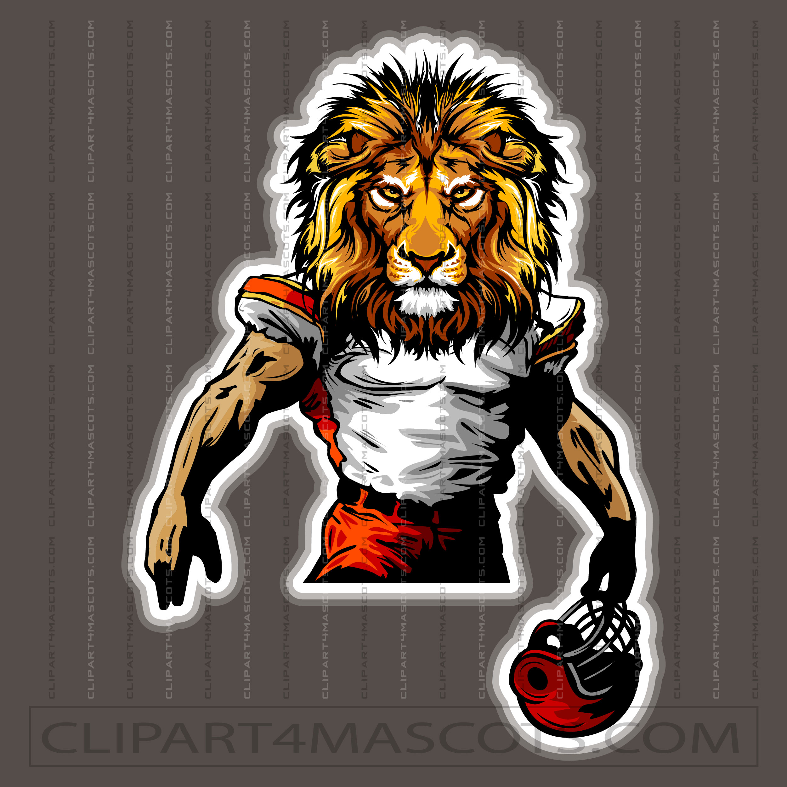 Lion Football Mascot | Quality Clipart Images | AI JPG EPS PNG