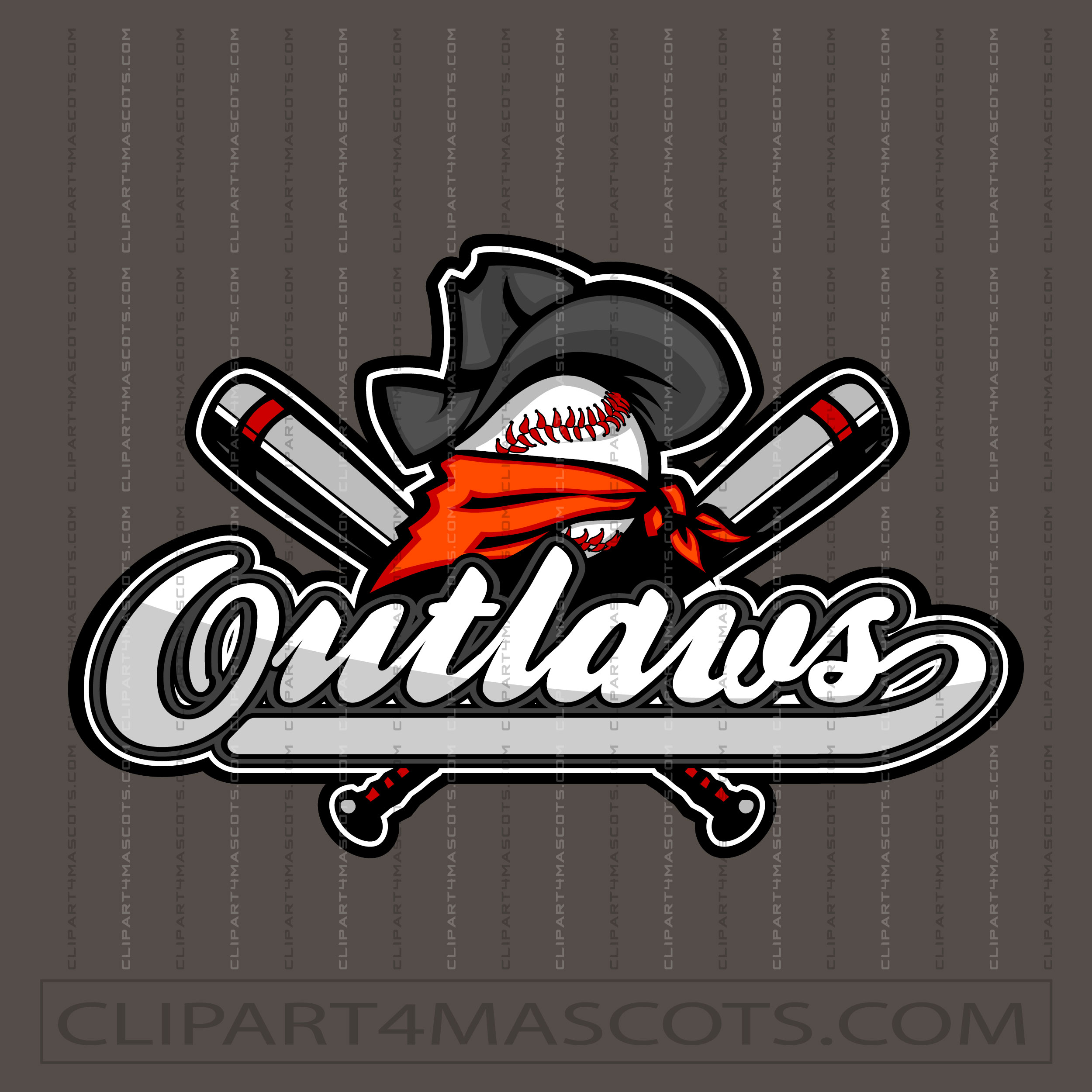 Outlaws Baseball Design | Vector Format | AI EPS PNG JPG